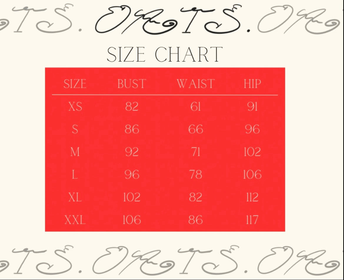 SIZE CHART - OATS THE LABEL